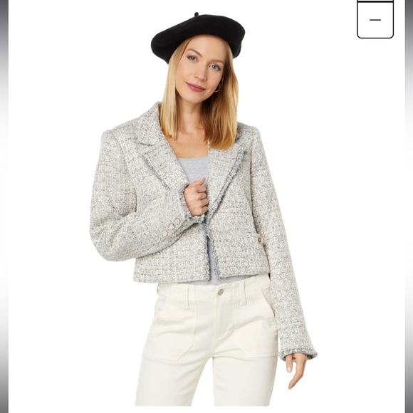 PAIGE | Jackets & Coats | Paige Womens White Ecru Tweed Selyna Cropped ...